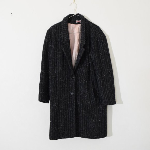 Vintage | Jackets & Coats | New York Girl Vintage Black Heavy Wool ...